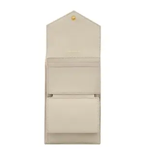 Saint Laurent Small Monogram Matelassé Envelope Wallet - White