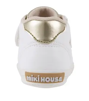 MIKI HOUSE Leather Logo Strap Sneakers