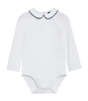 Trotters Piped-collar Milo Bodysuit