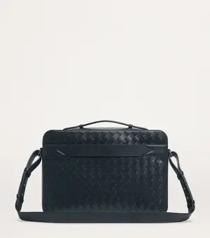 Bottega Veneta Slim Getaway Briefcase - Blue