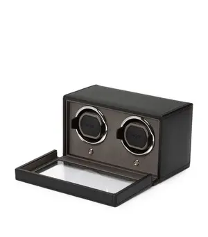 Wolf Cub Double Watch Winder With Cover - Black