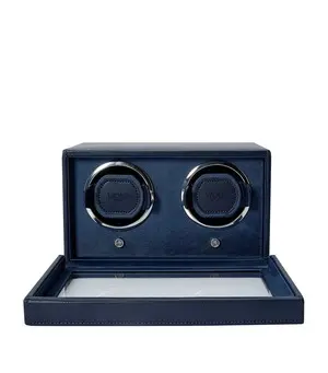 Wolf Wolf Cub Double Watch Winder With Cover Navy