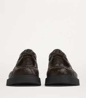 Bottega Veneta Leather Intrecciato Haddock Boat Shoes