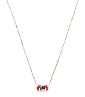 SUZANNE KALAN Diamond And Rainbow Sapphire Pendant Necklace - Rose Gold
