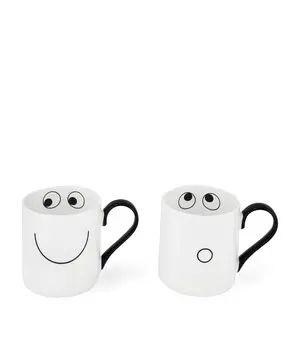 ANYA HINDMARCH Set Of 2 Eyes Mugs - White