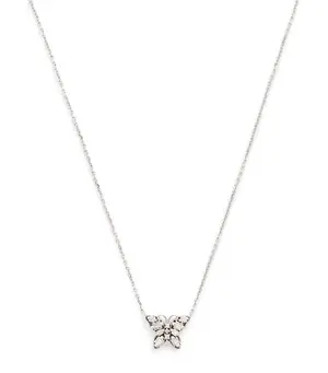 SUZANNE KALAN Mini Diamond Butterfly Necklace - White