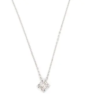 SUZANNE KALAN Mini Gold And Diamond Princess Square Necklace - White