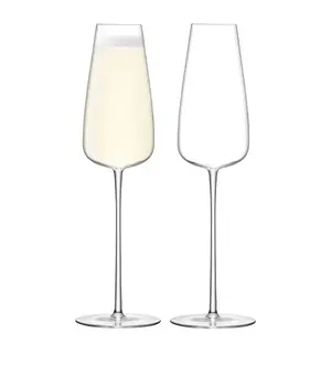 LSA INTERNATIONAL Set Of 2 Wine Culture Champagne Flutes - Clear