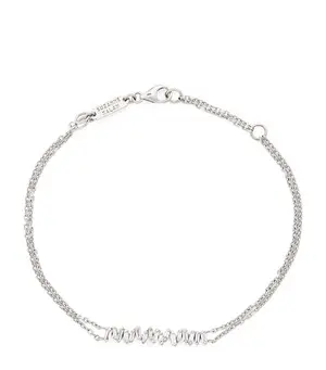 SUZANNE KALAN Gold And Diamond Bar Bracelet White