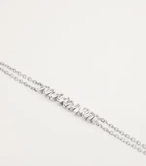 SUZANNE KALAN Gold And Diamond Bar Bracelet - White
