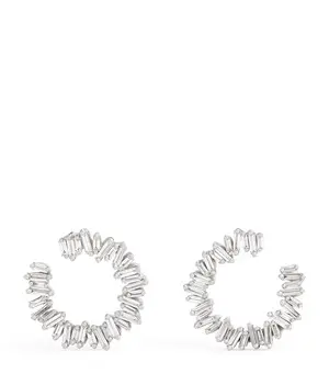 SUZANNE KALAN Gold And Diamond Mini Hoop Earrings - White