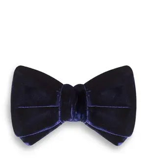TOM FORD Velvet Pre-tied Bow Tie - Blue
