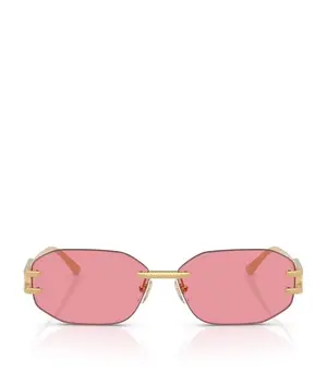 Versace Metal Octagon Sunglasses - Gold