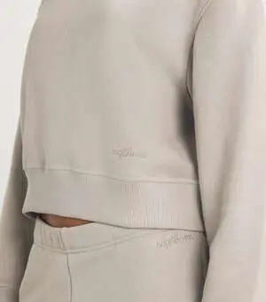 Rag & Bone Terry Cloth Cropped Sweatshirt - Beige
