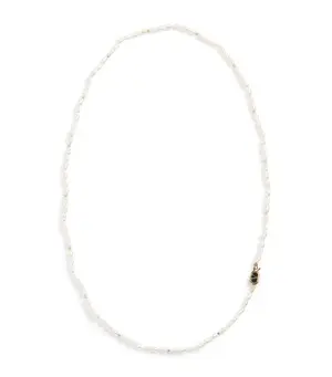 Valentino Garavani Faux Pearl Vlogo Necklace - Ivory