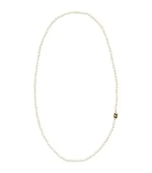 Valentino Garavani Vlogo Pearl Necklace - Ivory