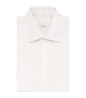 Brioni Cotton Plastron-detail Shirt - White