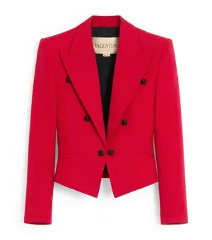Valentino Garavani Virgin Wool Double Breasted Blazer - Red