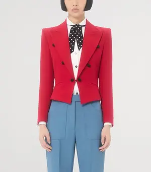 Valentino Garavani Virgin Wool Double Breasted Blazer - Red