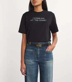 Victoria Beckham Leather B-buckle Waist Belt - Black