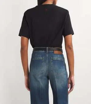 Victoria Beckham Leather B-buckle Waist Belt - Black