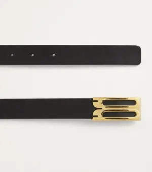 Victoria Beckham Leather B-buckle Waist Belt - Black