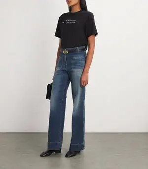 Victoria Beckham Leather B-buckle Waist Belt - Black