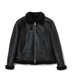 ALLSAINTS Shearling Lorel Flying Jacket - Black