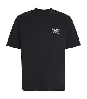 Drole De Monsieur Cotton Slogan T-shirt - Black