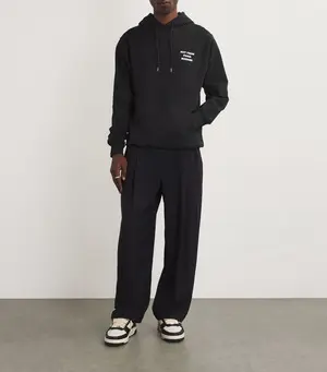 Drole De Monsieur Cotton Slogan Hoodie - Black