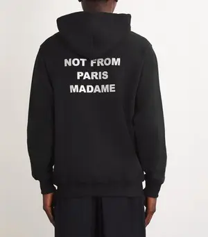 Drole De Monsieur Cotton Slogan Hoodie - Black