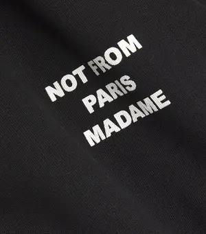 Drole De Monsieur Cotton Slogan Hoodie - Black