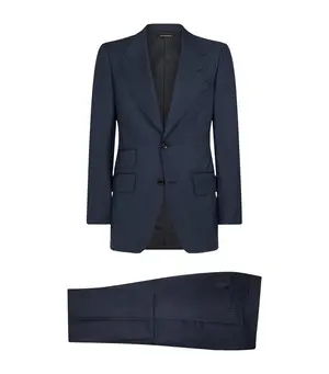 TOM FORD Wool Super 110s Sharkskin Shelton 2-piece Suit