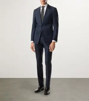 TOM FORD Wool Super 110s Sharkskin Shelton 2-piece Suit - Navy