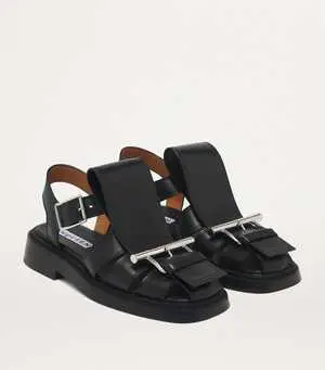 Alexander McQueen Leather Caged T-bar Sandals