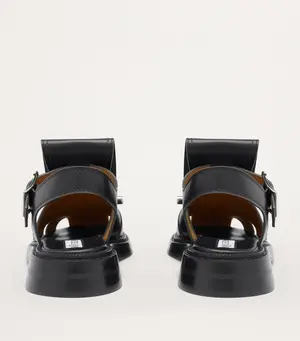 Alexander McQueen Leather Caged T-bar Sandals