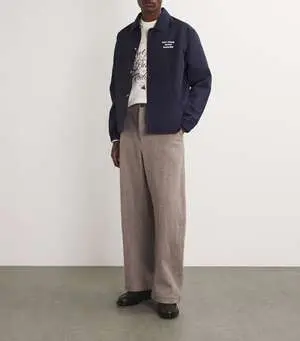 Drole De Monsieur Graphic Print Shirt Jacket - Navy