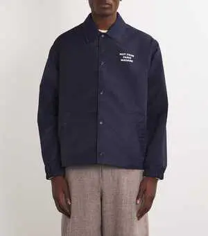 Drole De Monsieur Graphic Print Shirt Jacket - Navy