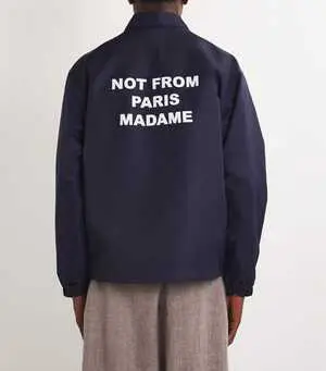 Drole De Monsieur Graphic Print Shirt Jacket - Navy