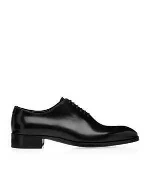 TOM FORD Burnished Leather Elkan Lace-up Shoes - Black