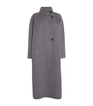 Thom Browne Wool-cashmere High-neck Overcoat