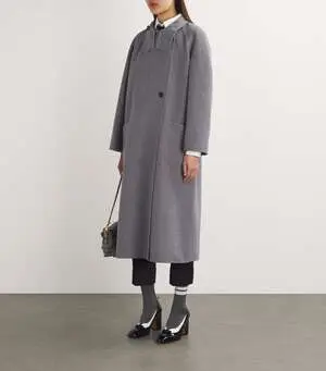 Thom Browne Wool-cashmere High-neck Overcoat