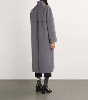 Thom Browne Wool-cashmere High-neck Overcoat