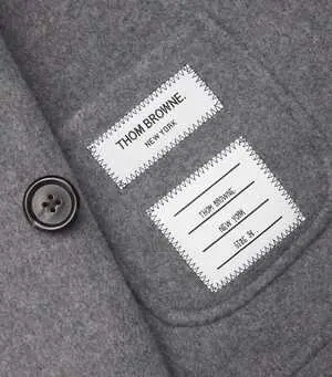 Thom Browne Wool-cashmere High-neck Overcoat