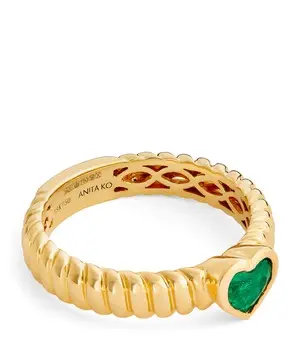 ANITA KO Zoe Emerald And Yellow Ring - Gold