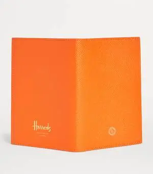 Harrods Leather Passport Holder - Orange