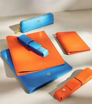 Harrods Leather Passport Holder - Orange