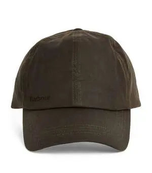 Barbour Waxed Cotton Baseball Cap - Green