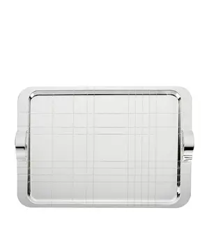 Christofle Plated Graphik Handheld Tray - Silver