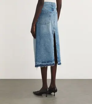 Stella McCartney Organic Denim Split Midi Skirt - Blue